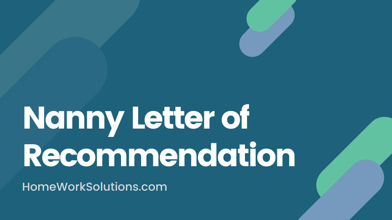 Nanny Letter of Recommendation - A Warm Good-Bye